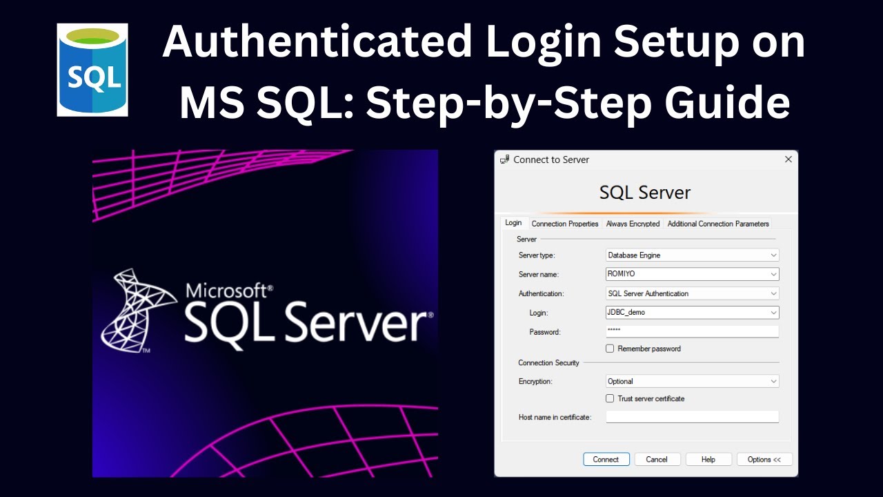 Part 1 | Creating SQL Server Authenticated Login Account - YouTube