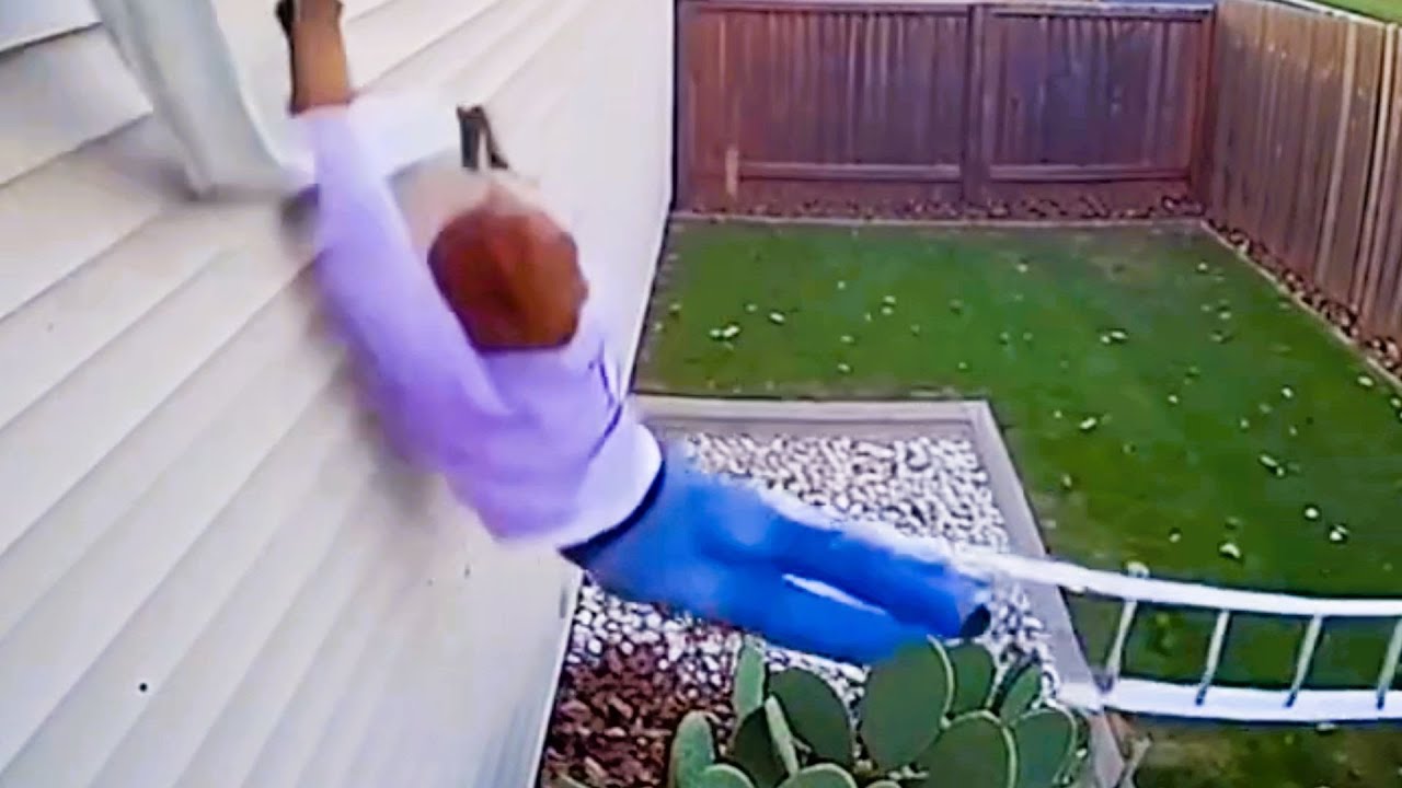 Extreme Ladder fails: gravity-defying moments gone wrong - YouTube