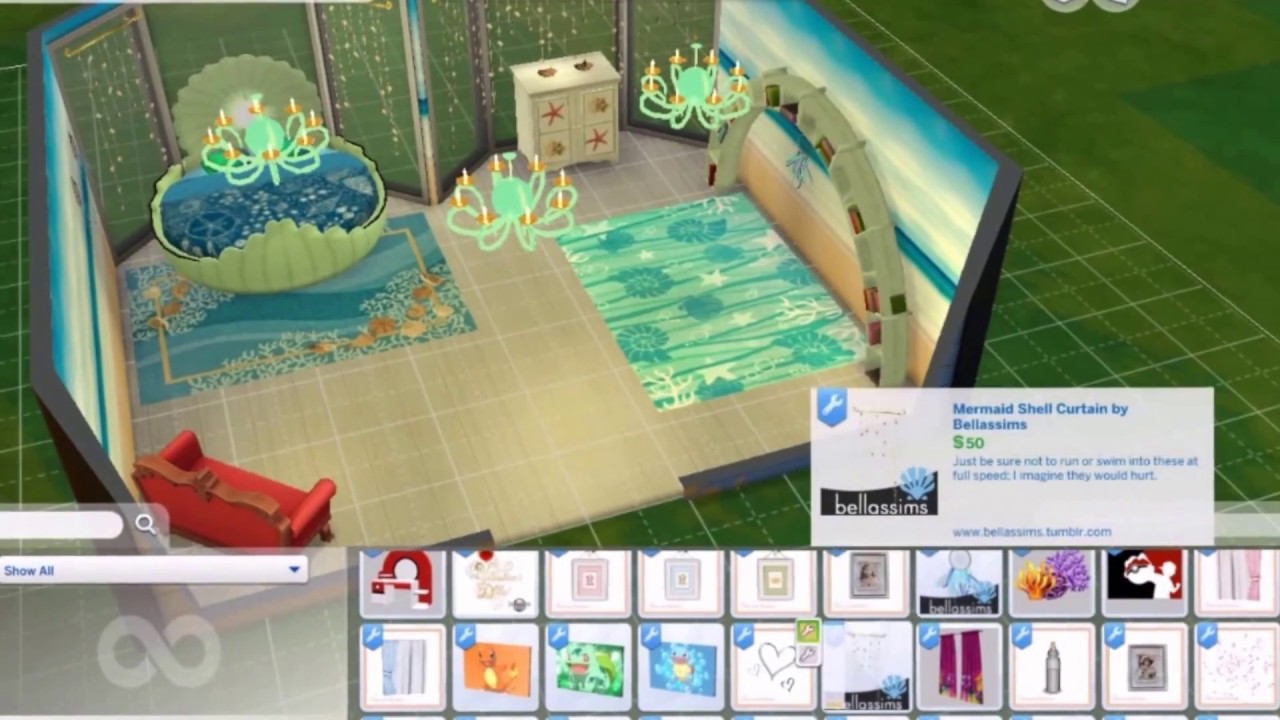 Sims 4 Mermaid room build - YouTube