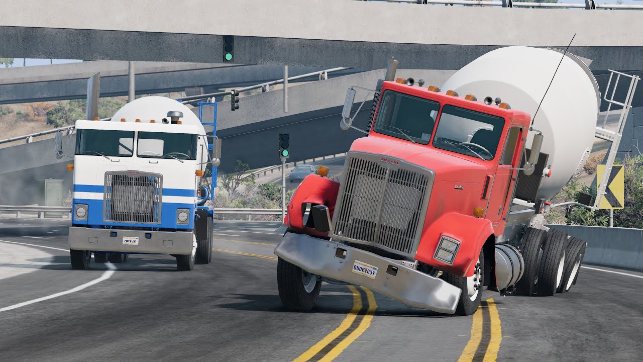 Cab-over VS conventional cab illegal street race! - YouTube