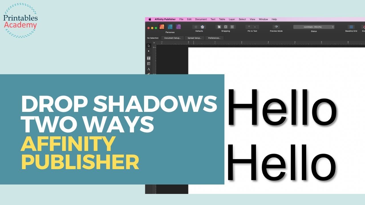 Drop Shadows in Affinity Publisher: Two Ways - YouTube