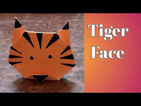 tiger face with origami | how to make easy tiger face | tiger face mask ...