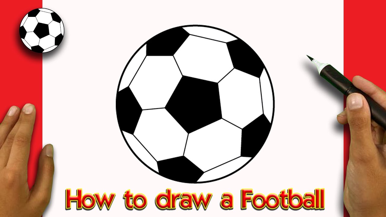 how to draw football//How to Draw a Soccer Ball Easy⚽ - YouTube