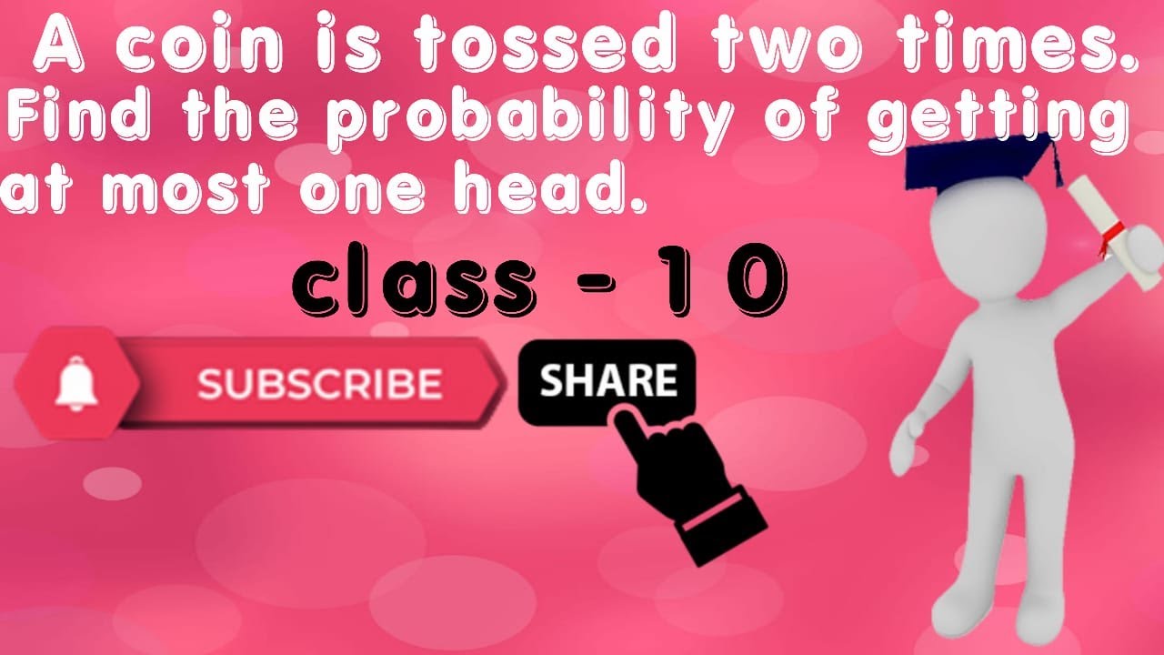 A coin is tossed two times. Find the probability of getting at most one ...