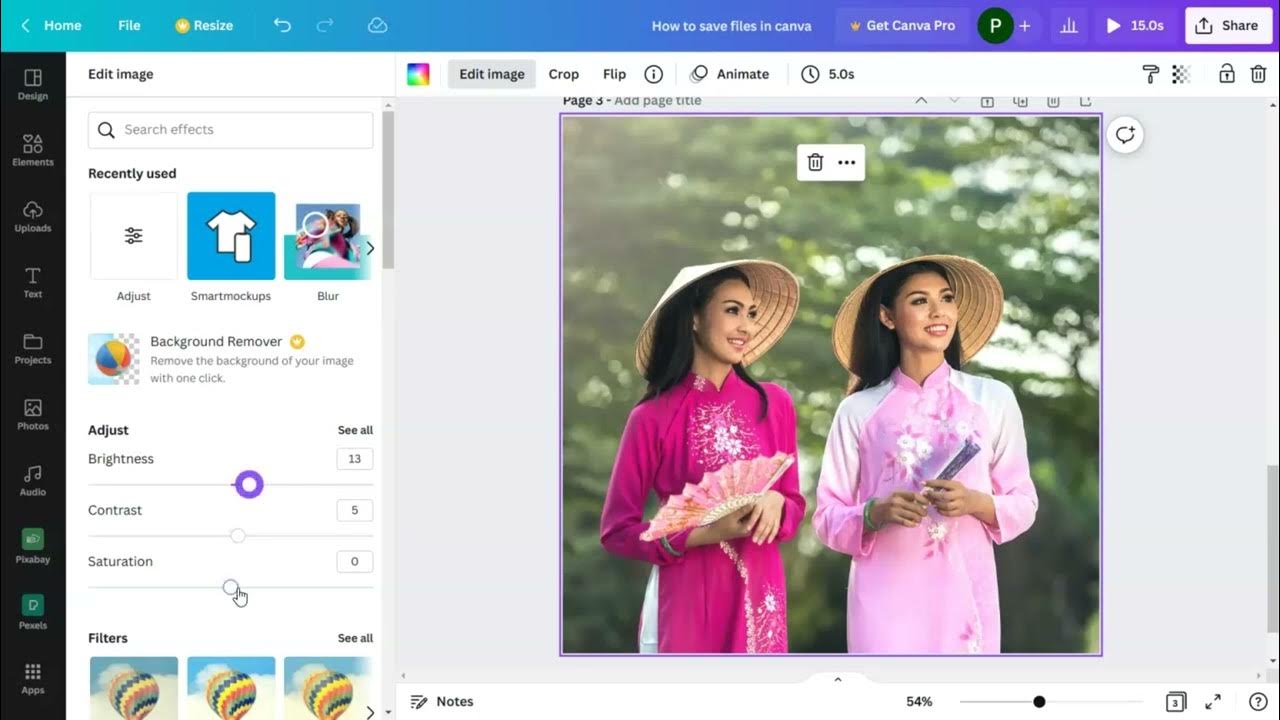 How to adjust brightness, contrast & saturation of images/photos in Canva, Canva tutorial 2023 ...