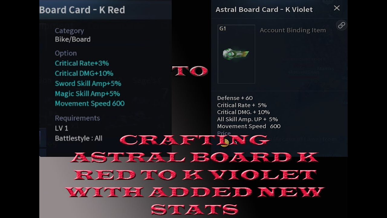 Cabal M Crafting Astral Board K Red to K Violet, Upgrading Astral Board ...