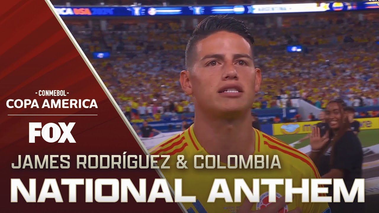 James Rodríguez, Colombia sing national anthem before Copa América ...