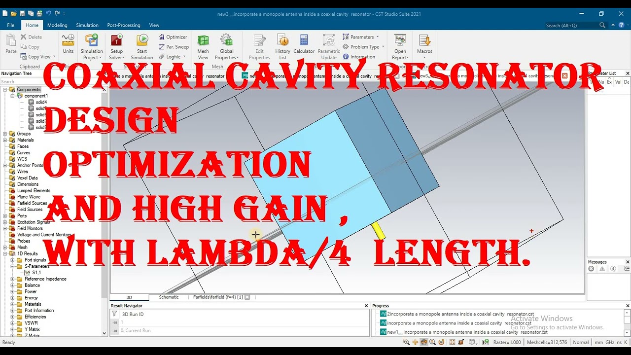 Coaxial cavity resonator design, coaxial cable design in cst - YouTube