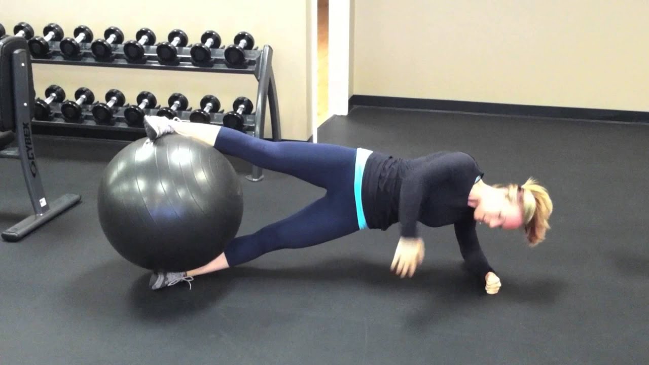Stability Ball Side Plank Advanced Progression - YouTube