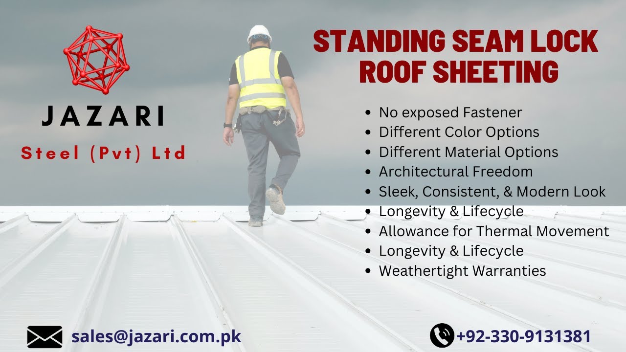Standing Seam Lock Sheeting in Pakistan by JAZARI STEEL - YouTube