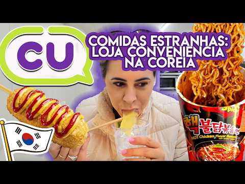 Comendo no C.U Loja de Conveniência Mais Famosa da Coreia