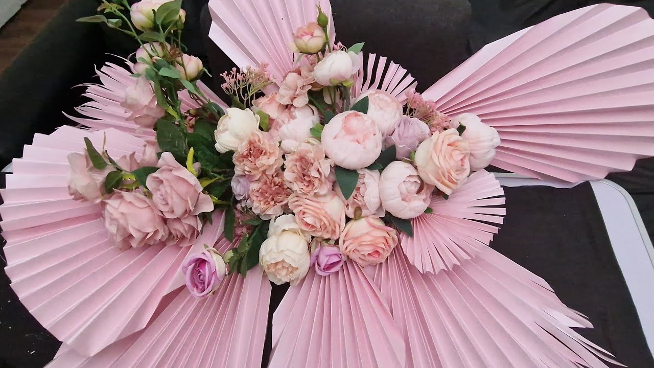 Paper Palm Arrangement With Roses | How to Make A Faux Flower ...