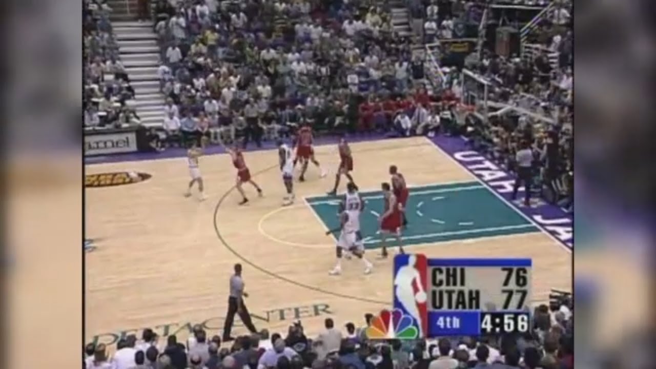 CHICAGO BULLS VS UTAH JAZZ 1998 GAME 6 NBA FINALS | LAST 5 MINS. IN THE ...
