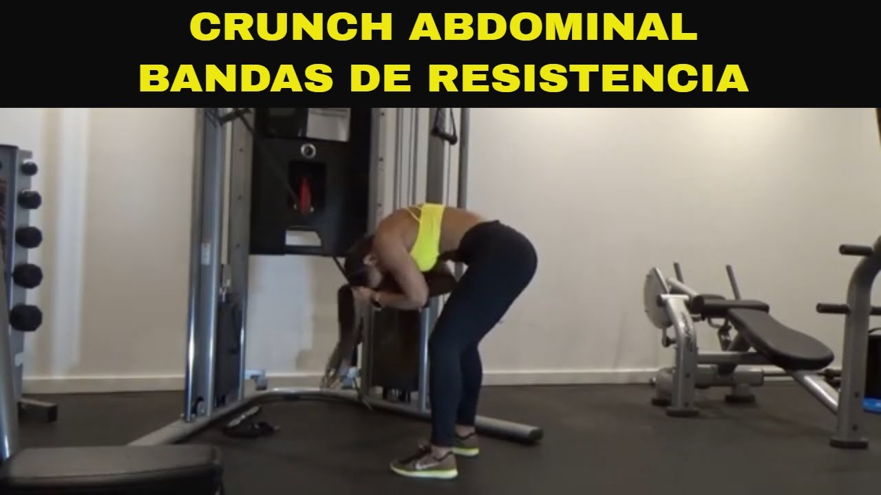 Crunch abdominal de pie con bandas de resistencia - YouTube