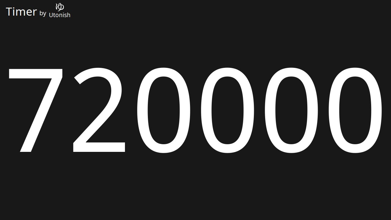 720000 Second Countup Timer - YouTube