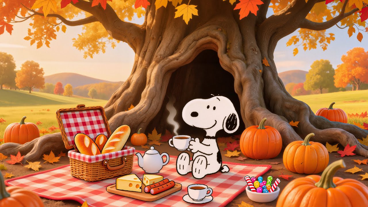 Snoopy’s Warm Autumn Morning | Cozy Lofi Beats for Study, Reading ...