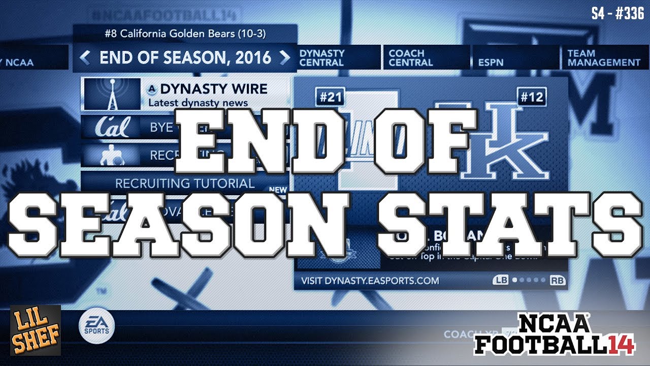END OF SEASON STATS/END OF SERIES | NCAA Football 14 Online Subscriber ...