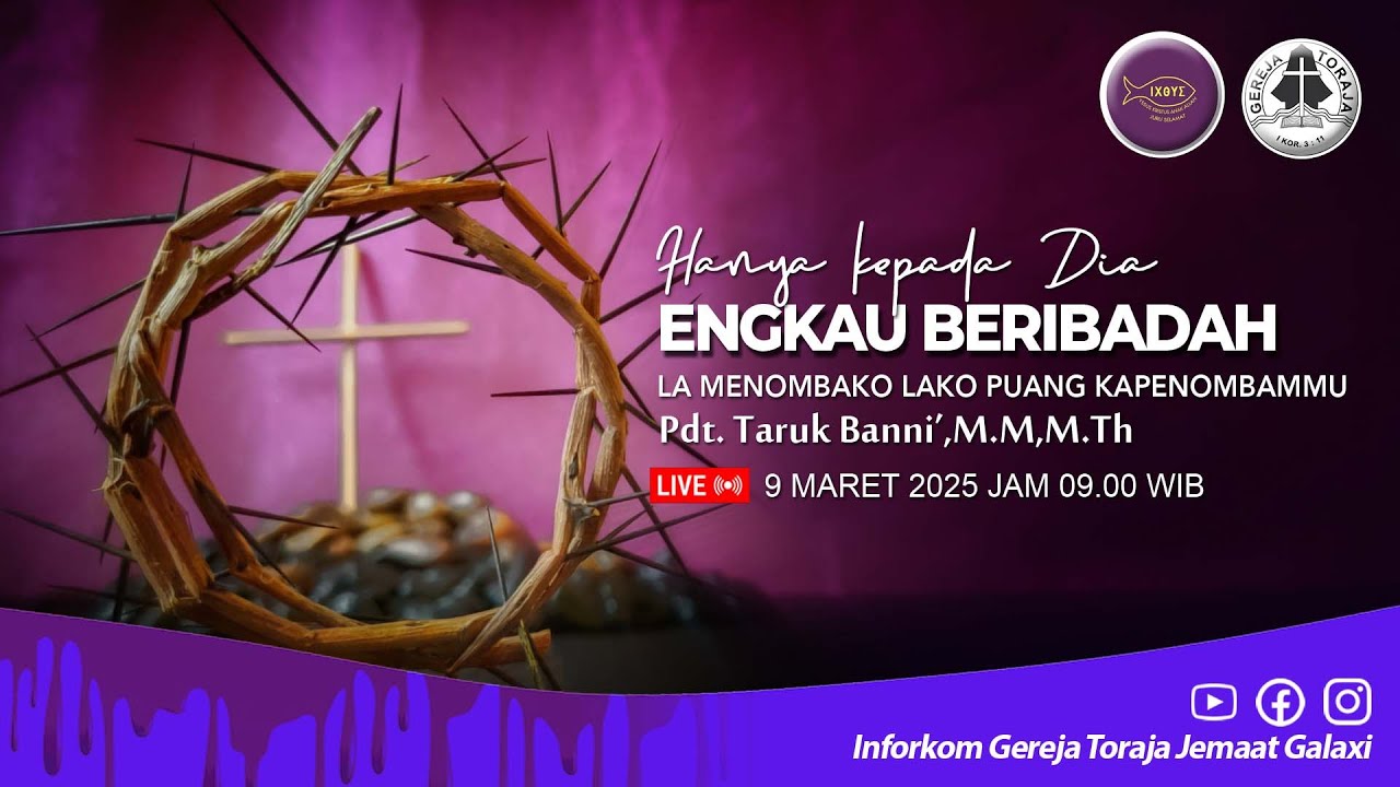 [LIVE] Ibadah Minggu Prapaskah Ke 1 - YouTube