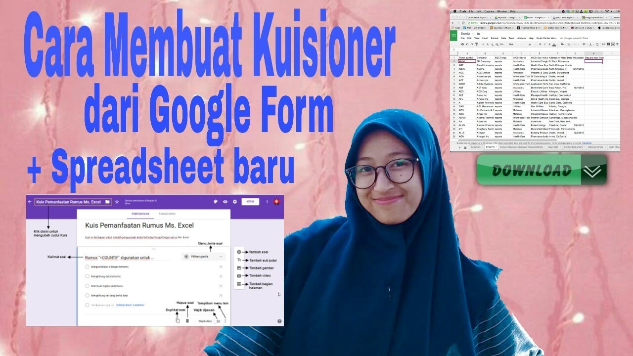 Cara Membuat Kuisioner/Angket dari Google Form + Spreadsheet Baru - YouTube