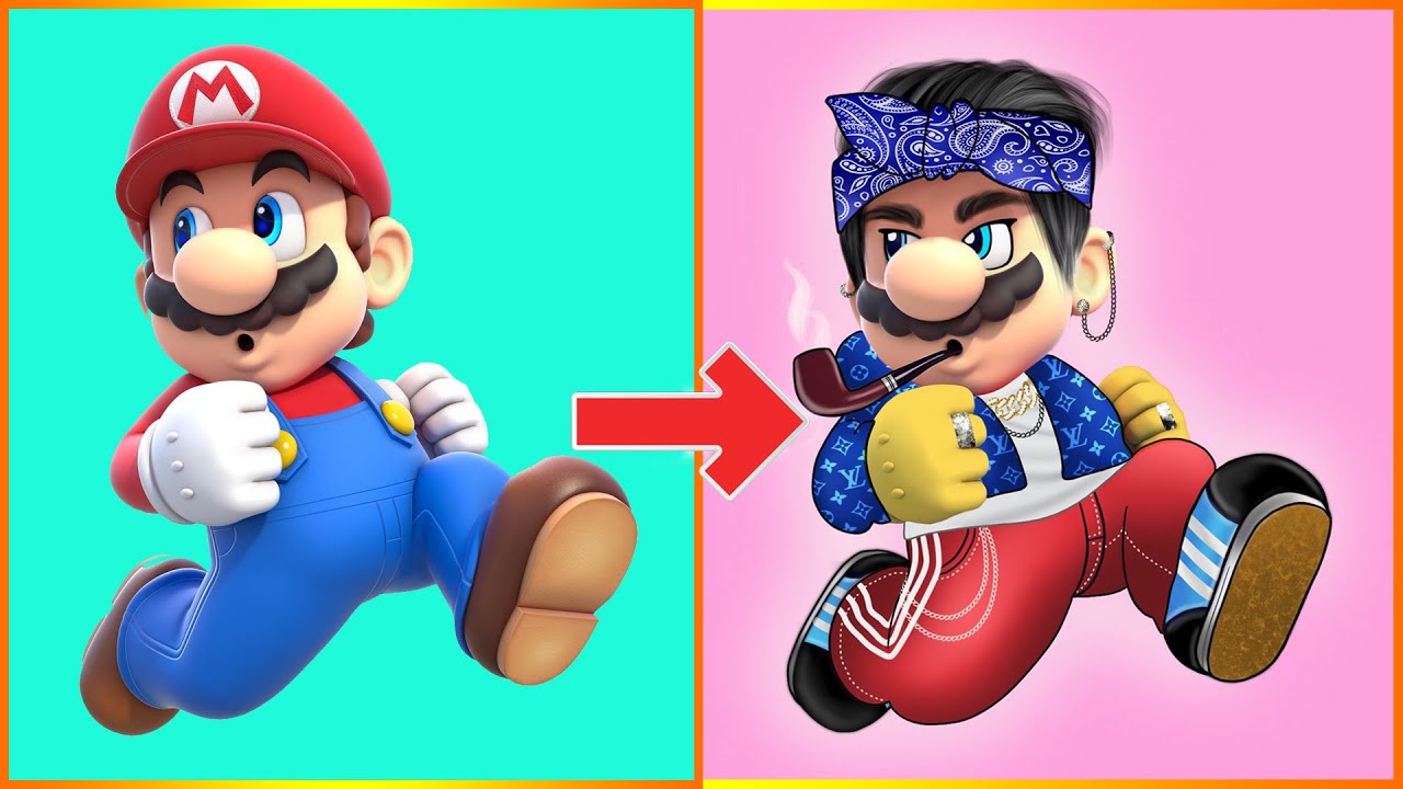 Super Mario Glow Up Hip Hop - Mario Transformation - YouTube