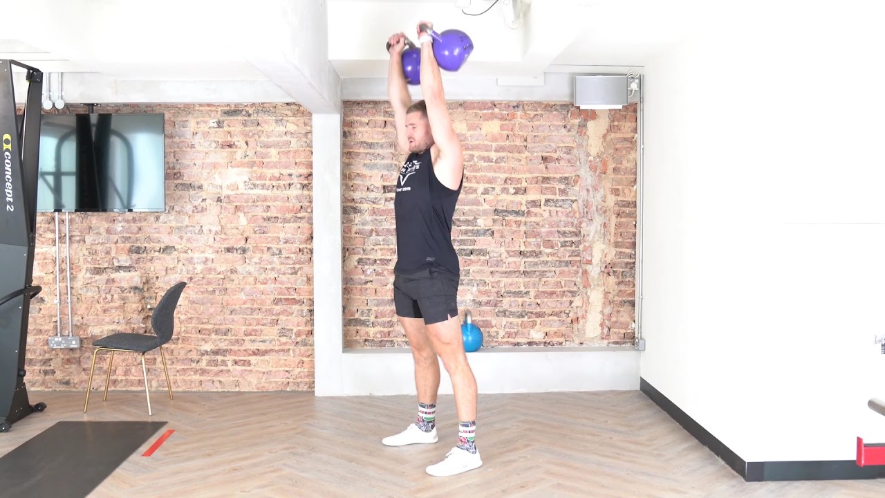 Dual Kettlebell Clean & Push Press - YouTube