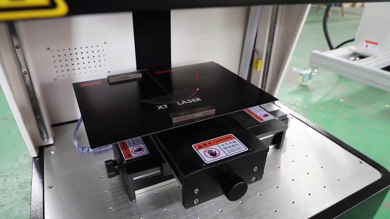 Fiber laser marking machine with X Y table, split laser marking machine ...