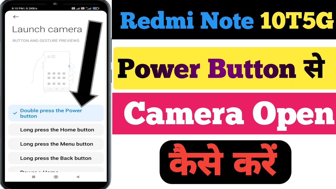 How to Use Power Button on Camera in Redmi Note 10T5G | Redmi Note ...