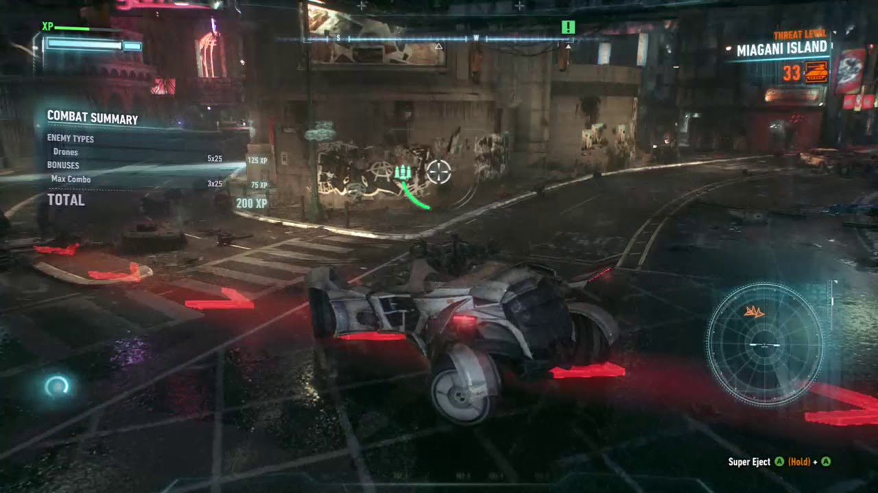 Arkham knight how to use batmobile weapons at early stages - YouTube
