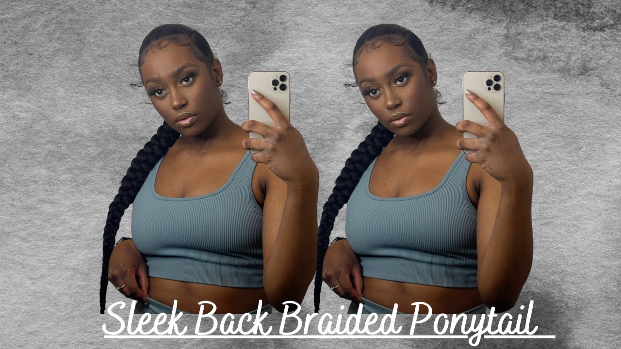 QUICK AND EASY | Sleek Back Braided Ponytail - YouTube