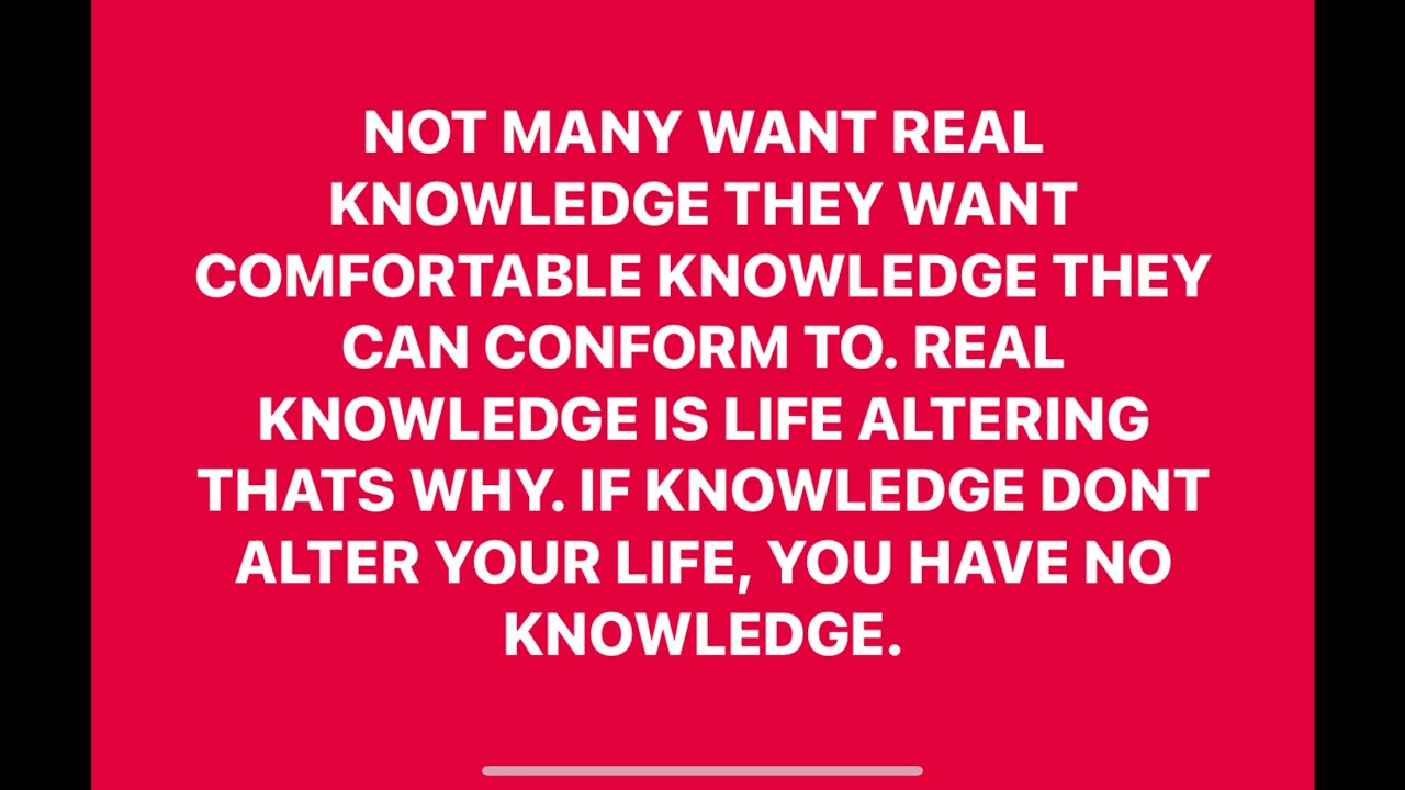 LIVE! KNOWLEDGE OVER NON-SENSE = BALANCE - YouTube