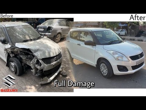 Swift Front Accident Full Repairing Process Swift Full Dent and Paint ...