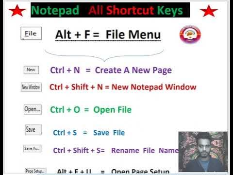 Notepad All Shortcut Keys || Notepad All Keyboard Shortcut Keys || नोटपैड का सभी शॉर्टकट ...