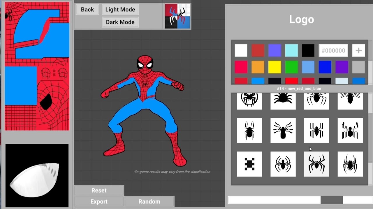 Ultimate Spider-Man Suit Creator early version showcase - YouTube