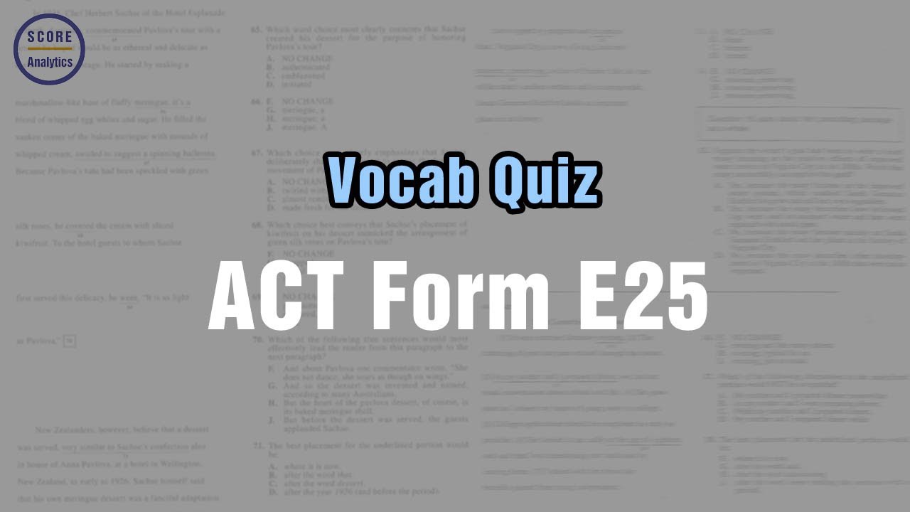 ACT Vocab | ACT E25 A - YouTube