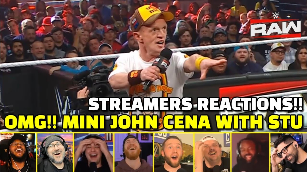 Mini John Cena With STU Streamers Reactions Compilation | WWE RAW 24 ...