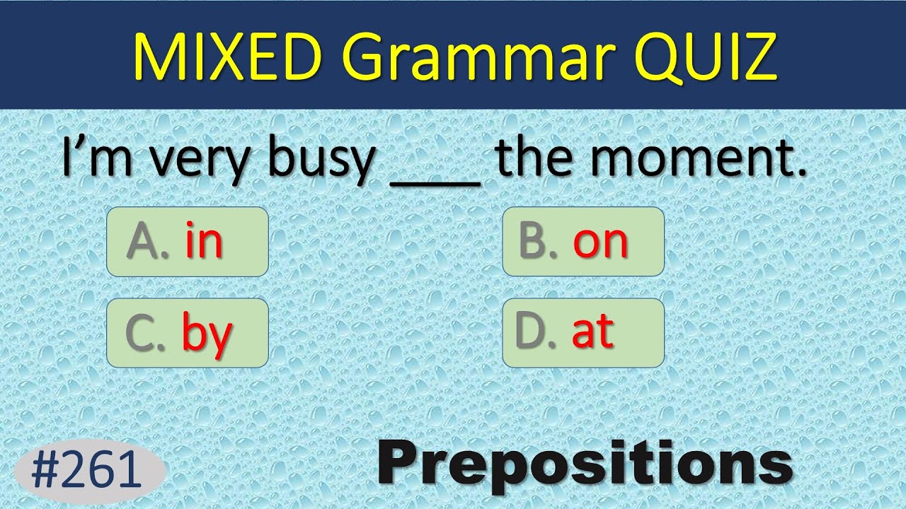 Mixed grammar Question and answers | Prepositions in ENGLISH | English ...