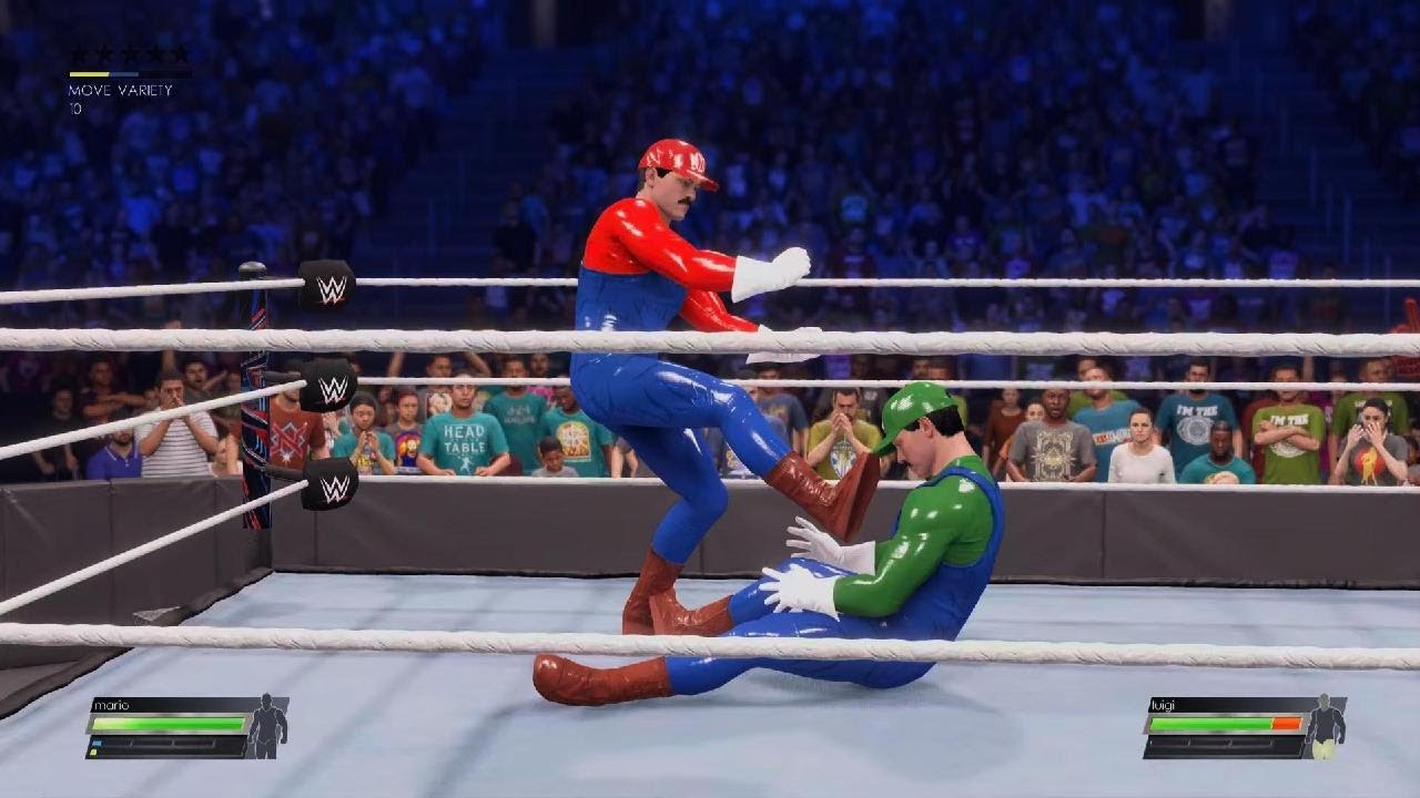 WWE 2K22 super mario vs luigi - YouTube