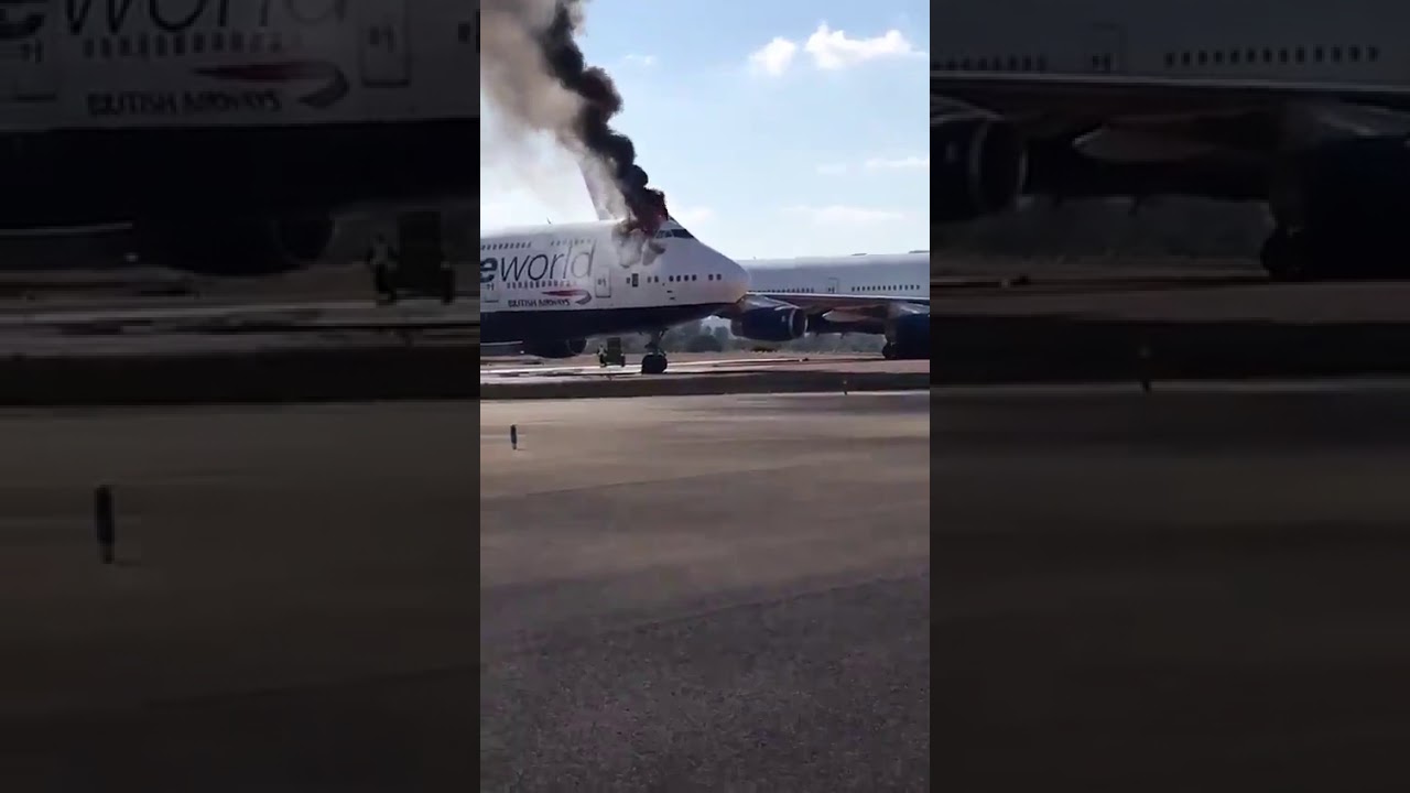 British Airways (BA) Boeing 747 catches fire at Castellón airport in ...