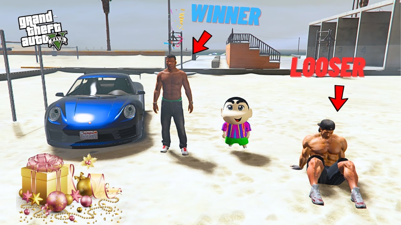 FRANKLIN CHALLENGE A BODYBUILDER FOR A PORSCHE IN GTA 5 - YouTube