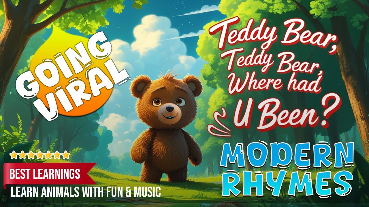 teddy bear rhymes nursery preschool chindrensong kids song kinder ...
