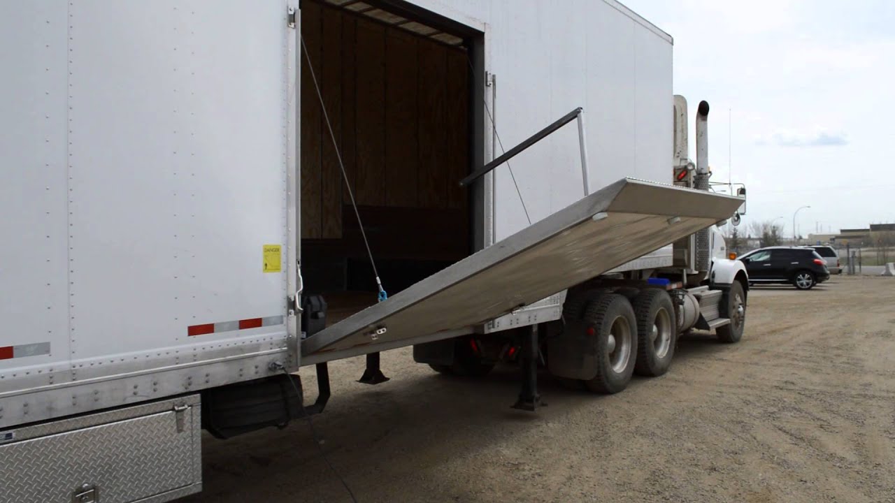 2015 Manac Drop Frame Van with Hydraulic Side Door - YouTube