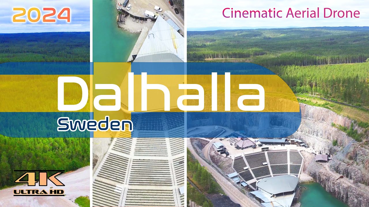 Dalhalla From Above - Quarry Amphitheater - Sweden - 4K Aerial - July ...
