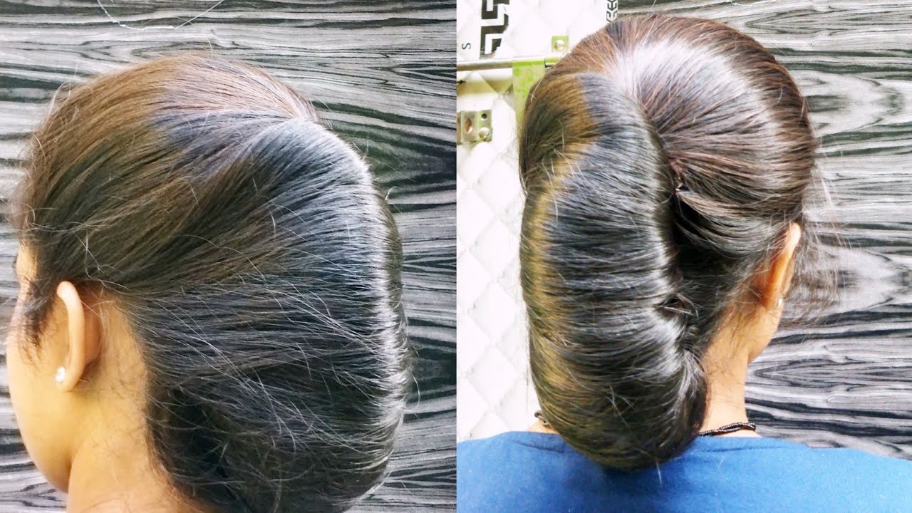 French Rool Bun Hairstyle With out Donut 🤔 Beautiful Wedding Bun ...