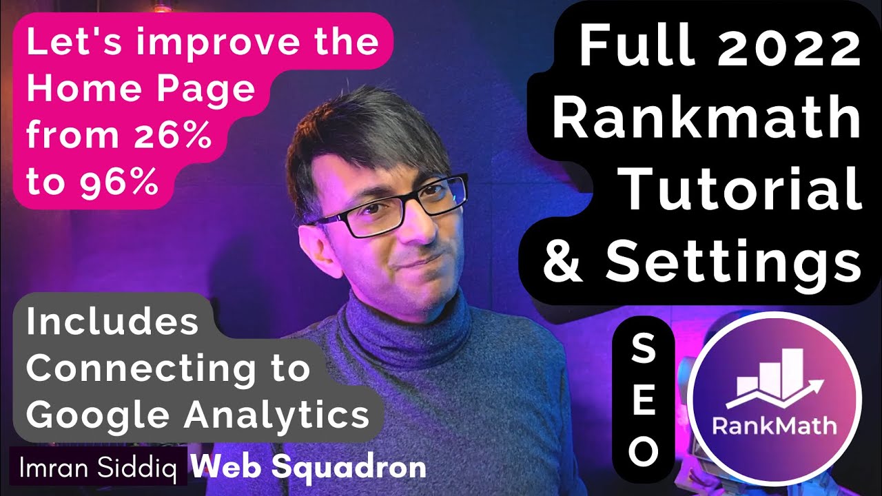 Full Complete RankMath SEO Tutorial 2022 with Google Analytics Setup and Home Page SEO ...