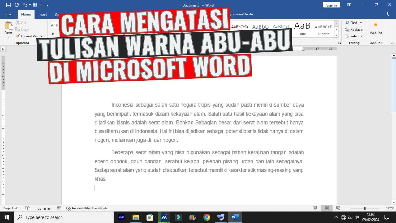 Cara Mengatasi Tulisan Warna Abu-abu Hasil Copy Paste di Word - YouTube