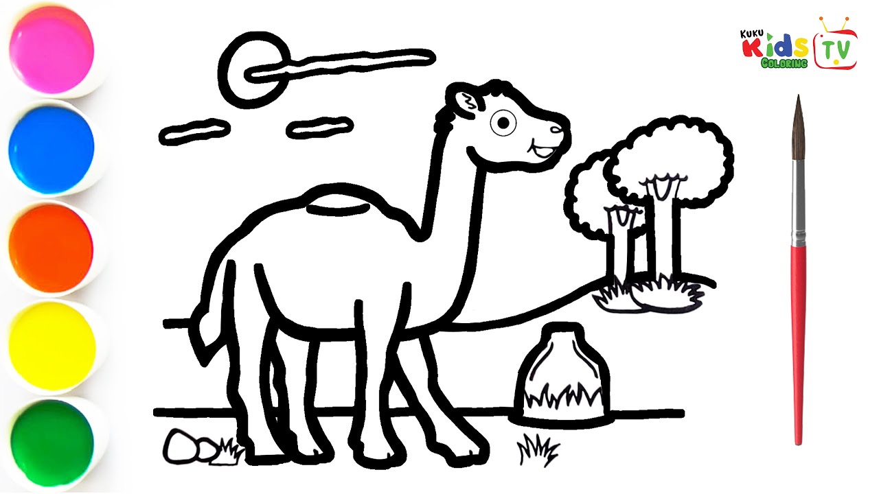 Camel Drawing and Painting for Kids, Toddlers | How to Draw Camel easy ...