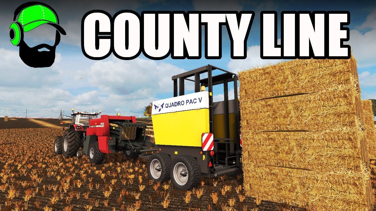 Farming Simulator 17 - County Line - Making square bales #FS17 - YouTube