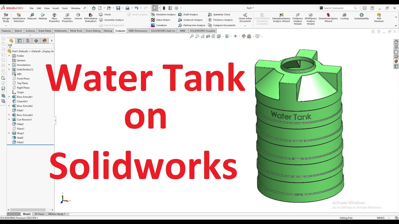 شرح سوليدووركس من البداية للإحتراف - Water Tank on Solidworks - YouTube
