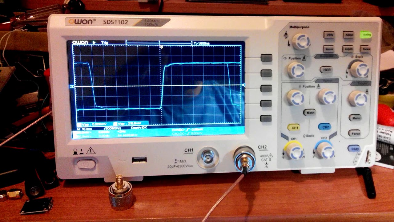 Owon SDS1102 and NanoVNA - 1..100 MHz - YouTube