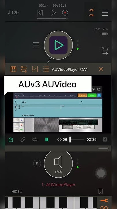 iOS Music new AUV3 app AUVideo_Player showing video in AUM host with animoog music app - YouTube